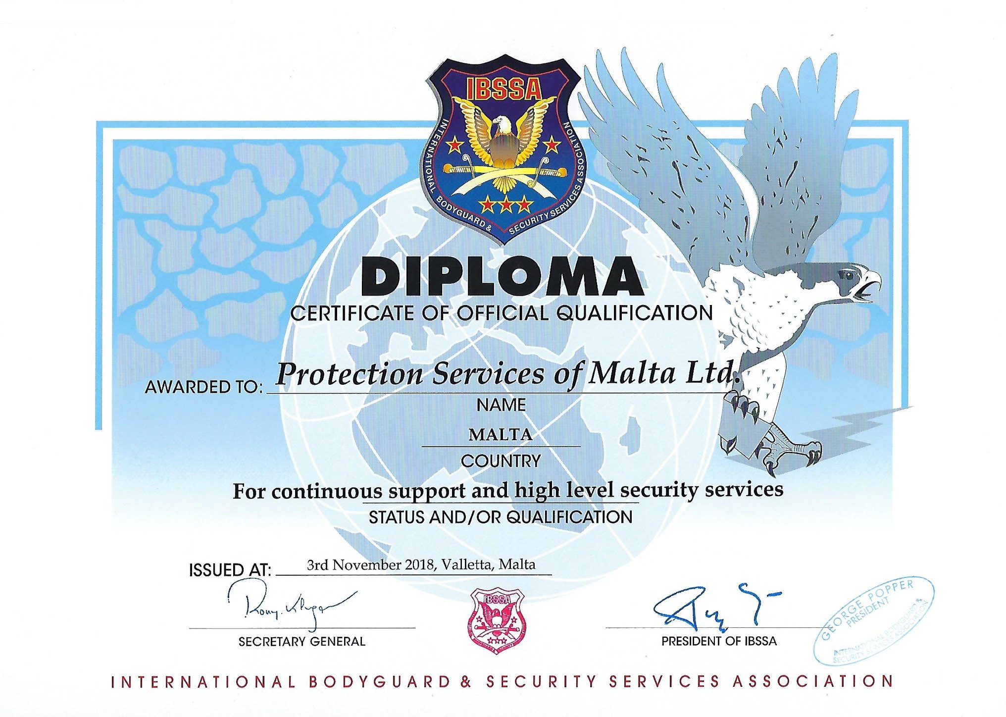IBSSA – Protection Services Malta
